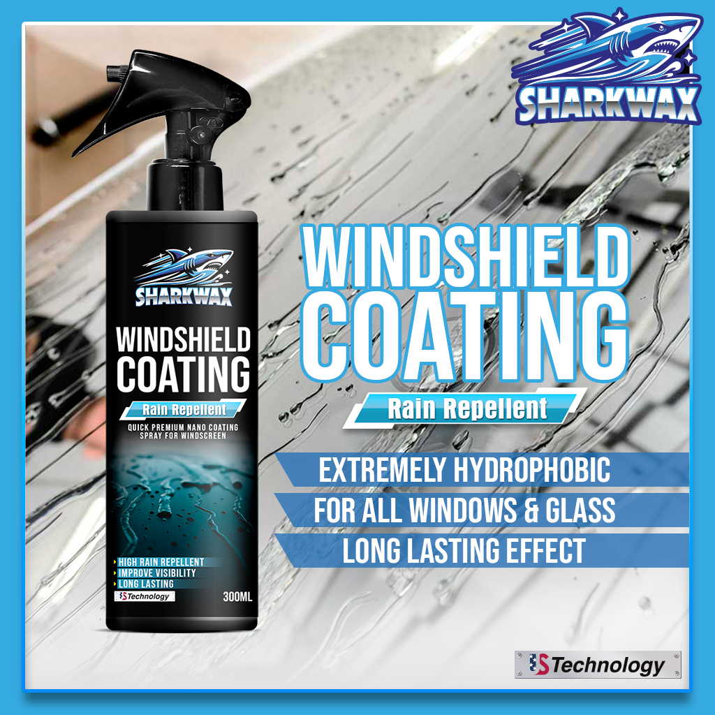 SharkWax Glass Coating 300ml Windscreen Side Mirror Car Glass Cermin ...