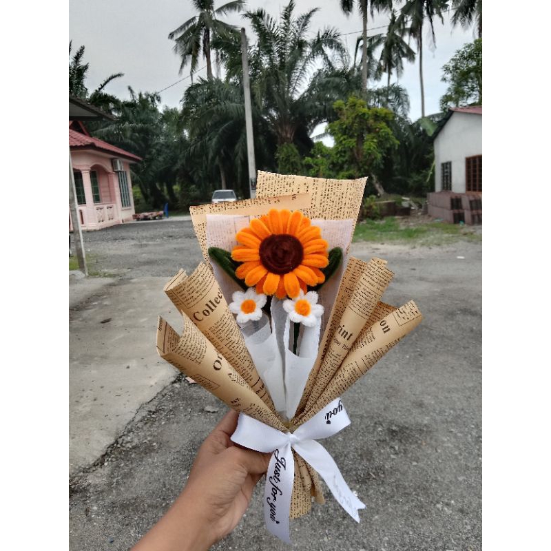 Bunga Daisy Gebu/Pipe cleaner Flower/Hadiah/Bouquet Bunga/Hadiah Bunga ...