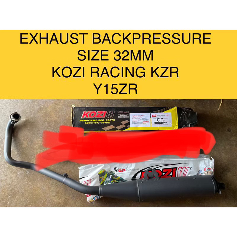Y15ZR EXHAUST BACK PRESSURE 32MM KOZI KZR STANDARD CUTTING RACING FOR ...