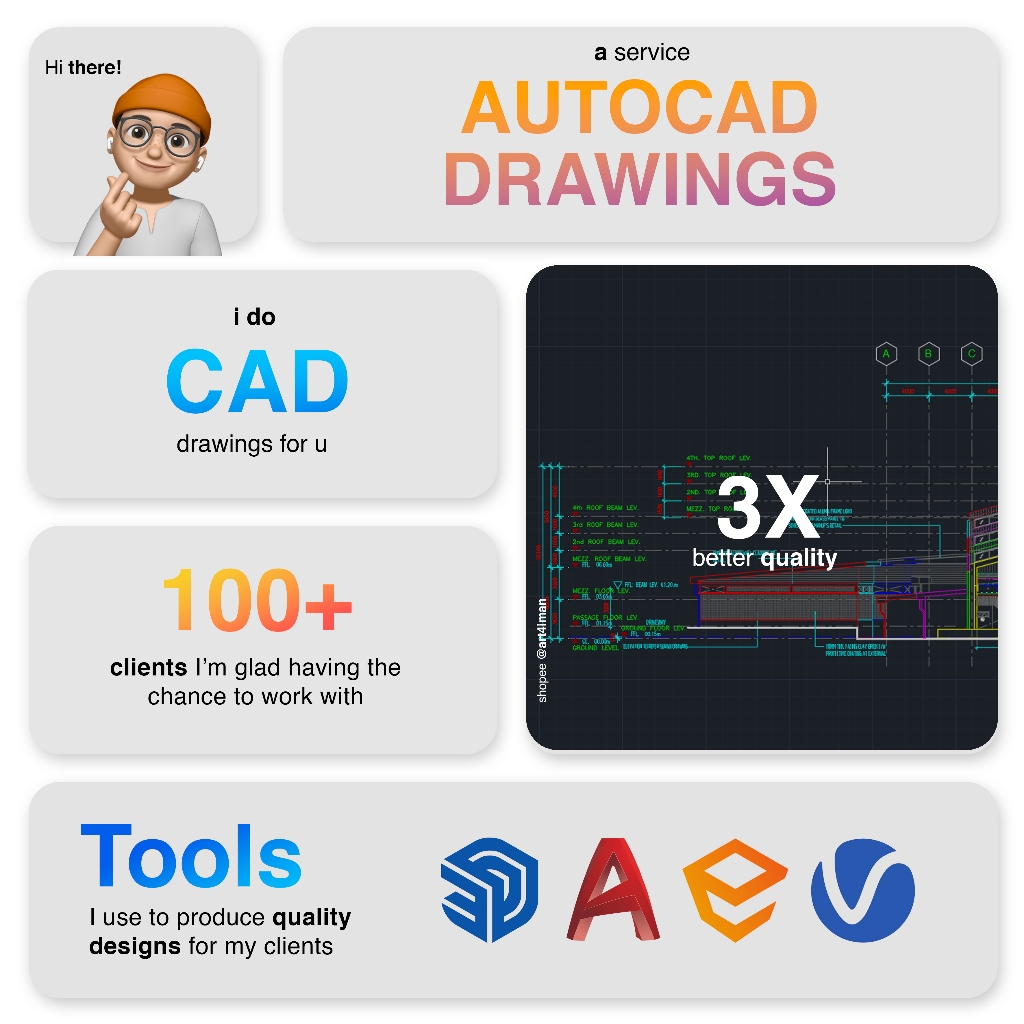 🟠 SERVICE 🟠 AUTOCAD SERVICE 2D & 3D FOR ARCHITECTURE & RELATED ...
