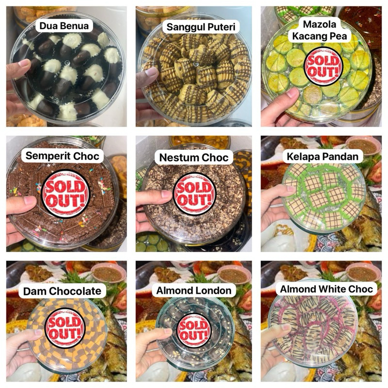 Kuih Raya- Tart Nenas,kristal ball, mazola,arab pandan,mama carie,donut ...