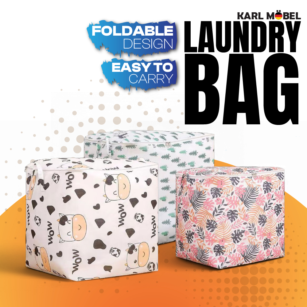 Laundry Basket Bag Foldable Bakul Dobi Lipat Besar Laundry Storage Bag ...