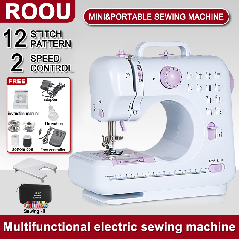 Sewing Machine 505A Pro 12 Mini Portable Mesin Jahit Electric Household Stitches Sewing Machine ...