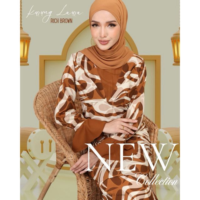 BAJU RAYA 2025~NEW ARRIVAL Baju Kurung Laura Rich Brown~Baju Raya ...