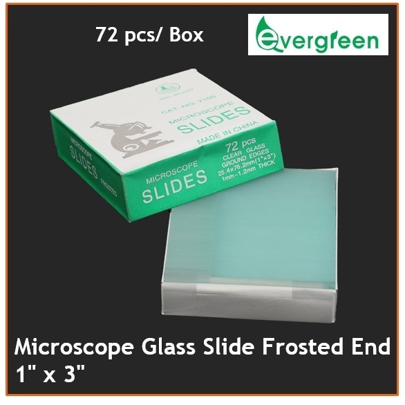 Kaca Slaid Mikroskop/( GREEN )Microscope slide FROSTED 76 X 25.4 X 1.0 ...