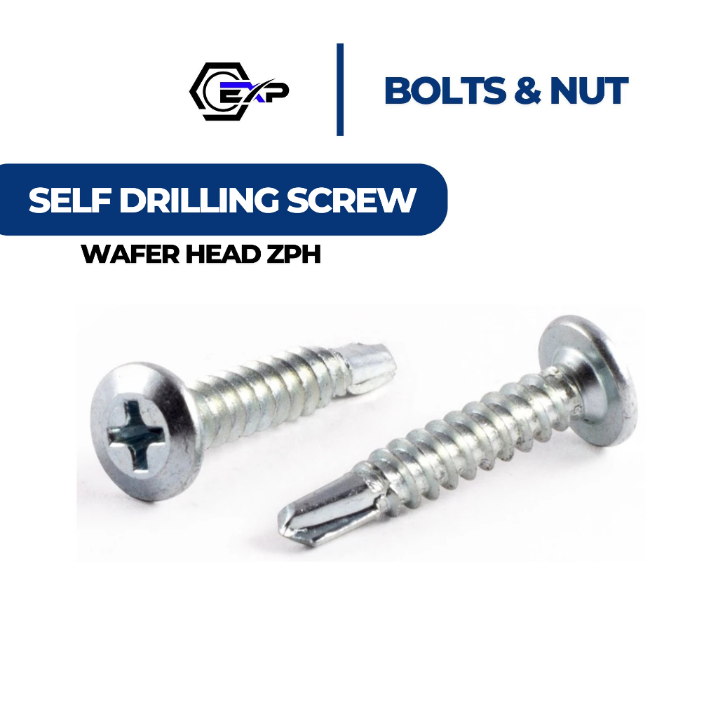 Exp (10 PCS) Self Drilling Screw Wafer Head DS-WH ZPH 扁头刀螺丝 | Shopee ...