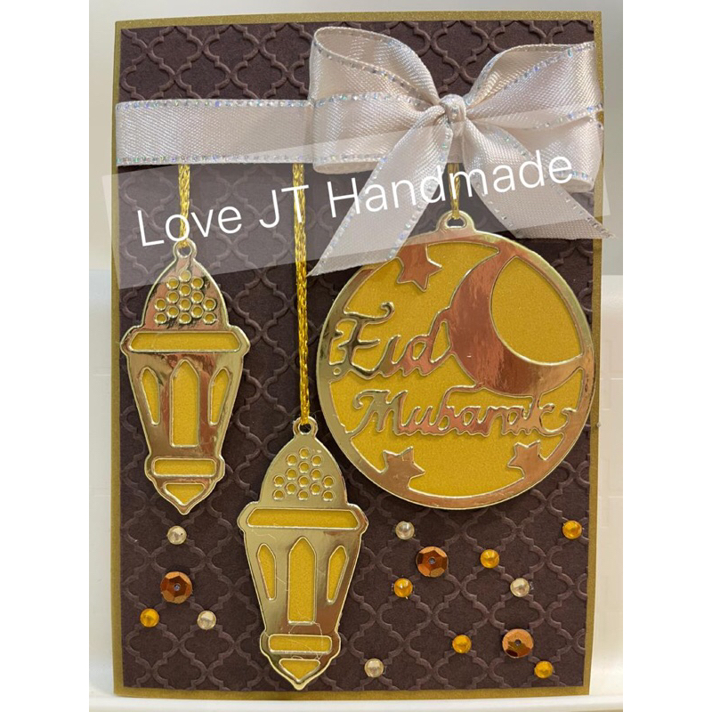 A6 Size Handmade Card Greeting Card Wishes Card Eid Mubarak Hari Raya ...