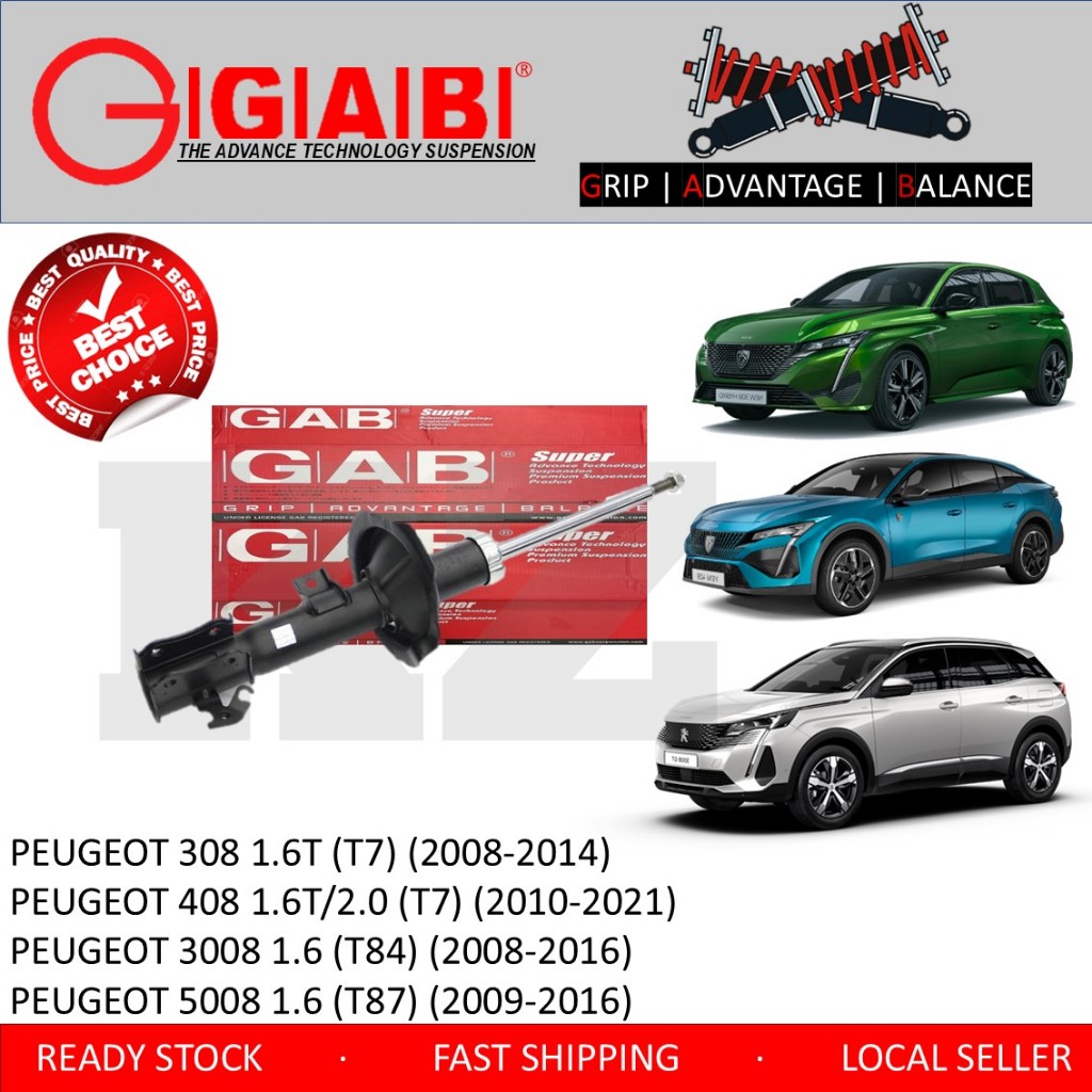 ORIGINAL GAB SUPER FRONT ABSORBER / REAR ABSORBER - PEUGEOT 308 1.6T T7 /408 1.6T/2.0 T7 /3008 1 ...