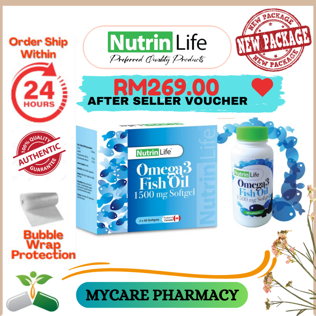 NutrinLife Omega 3 Fish Oil 1500mg (2 x 60's) | Shopee Malaysia
