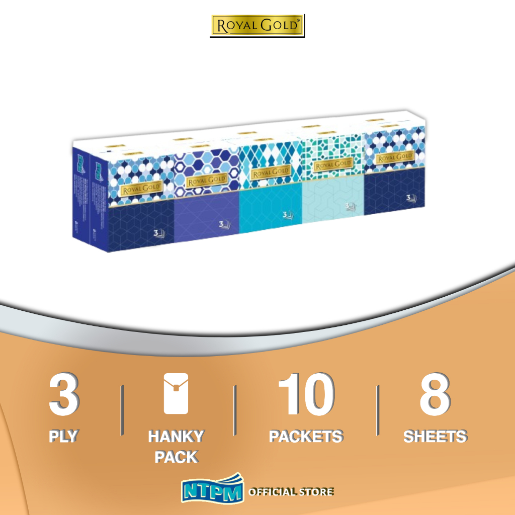 Royal Gold Luxurious Interleaf Hanky Pack 3 PLY (8's X 10 pkts ...