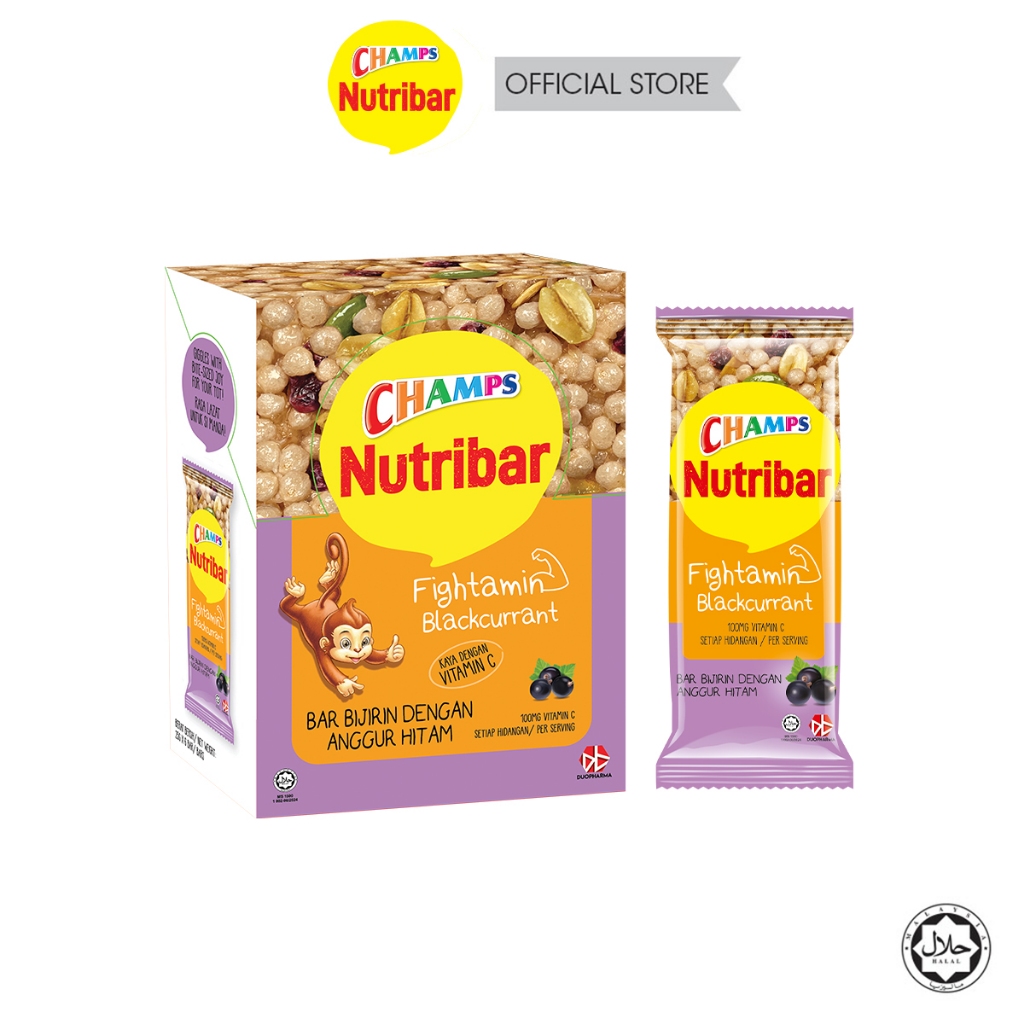 CHAMPS Nutribar Fightamin Anggur Hitam / Nutribar Fightamin BC 6X25G ...