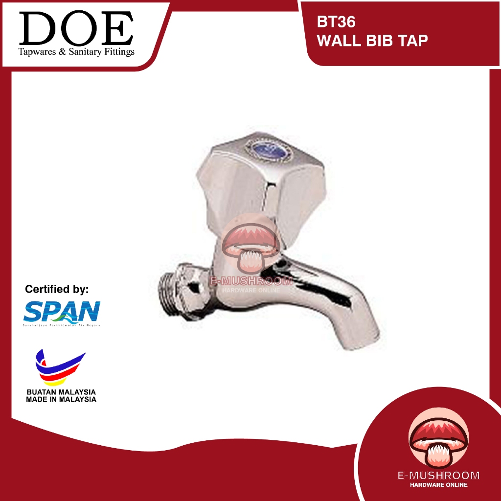 DOE BT36(RP) Basic Series Wall Bib Tap | Shopee Malaysia