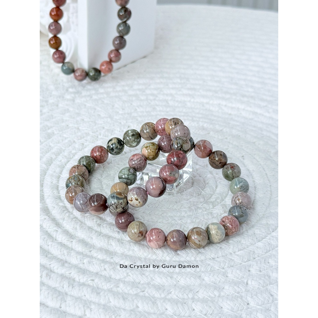 DA CRYSTAL Alashan Agate Fresco Crystal Bracelet 阿拉善玛瑙水晶手串 | Shopee ...