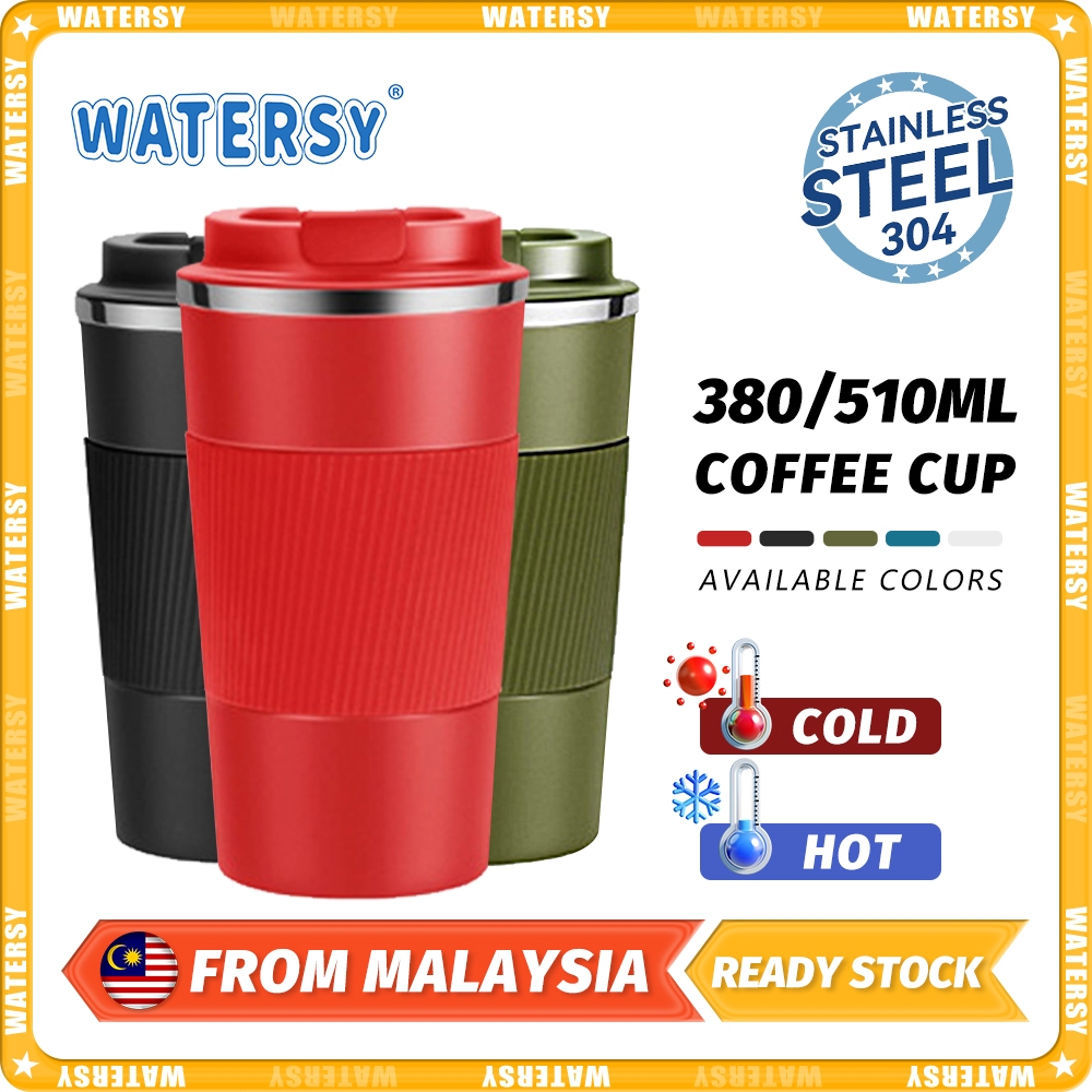 Watersy 380ML/510ML Stainless Steel Coffee Cup Double 304 Thermal Mug Office Home Insulated Mug ...