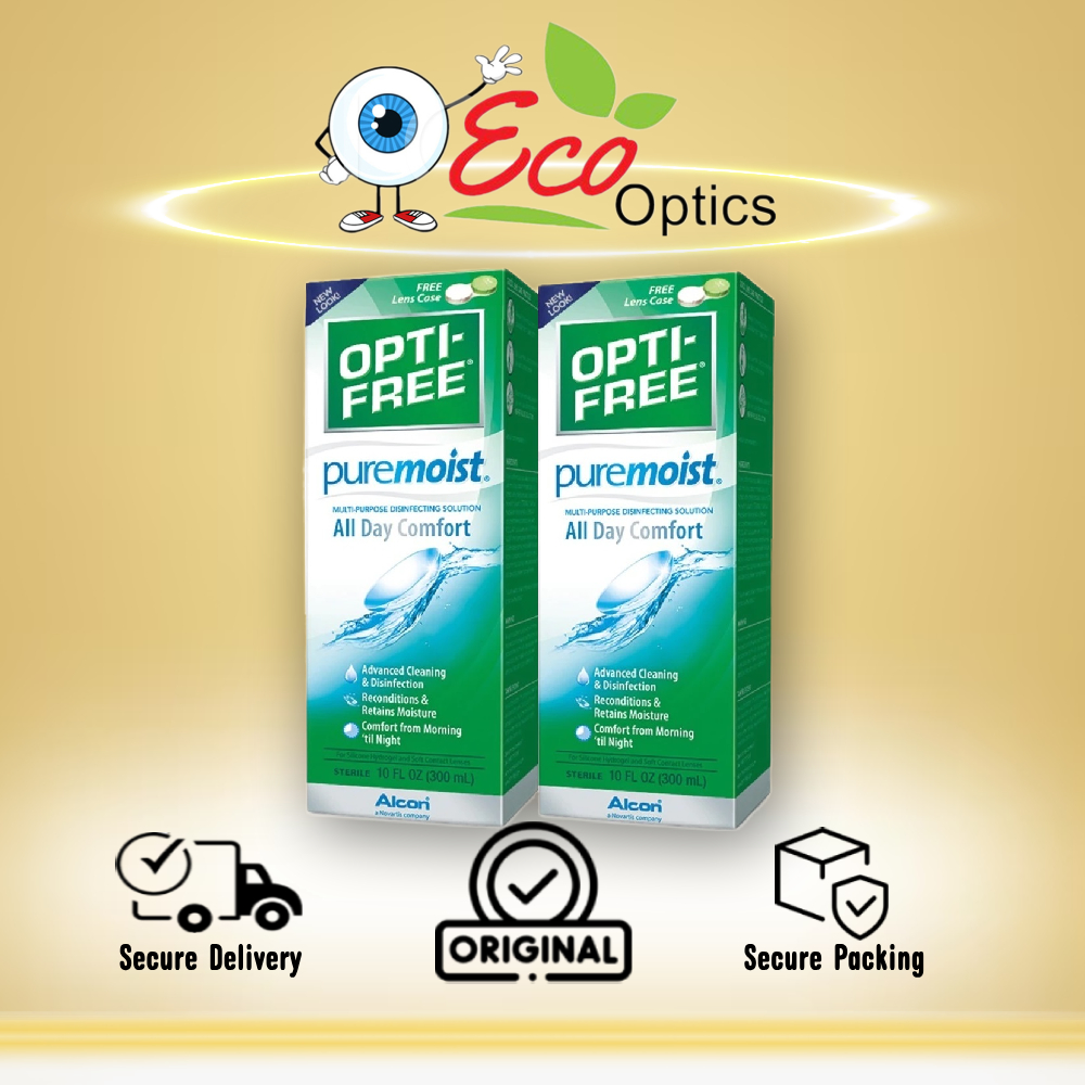 (Exp 2027/4)Alcon Opti-Free Pure Moist Solution Twin Pack Multipurpose ...