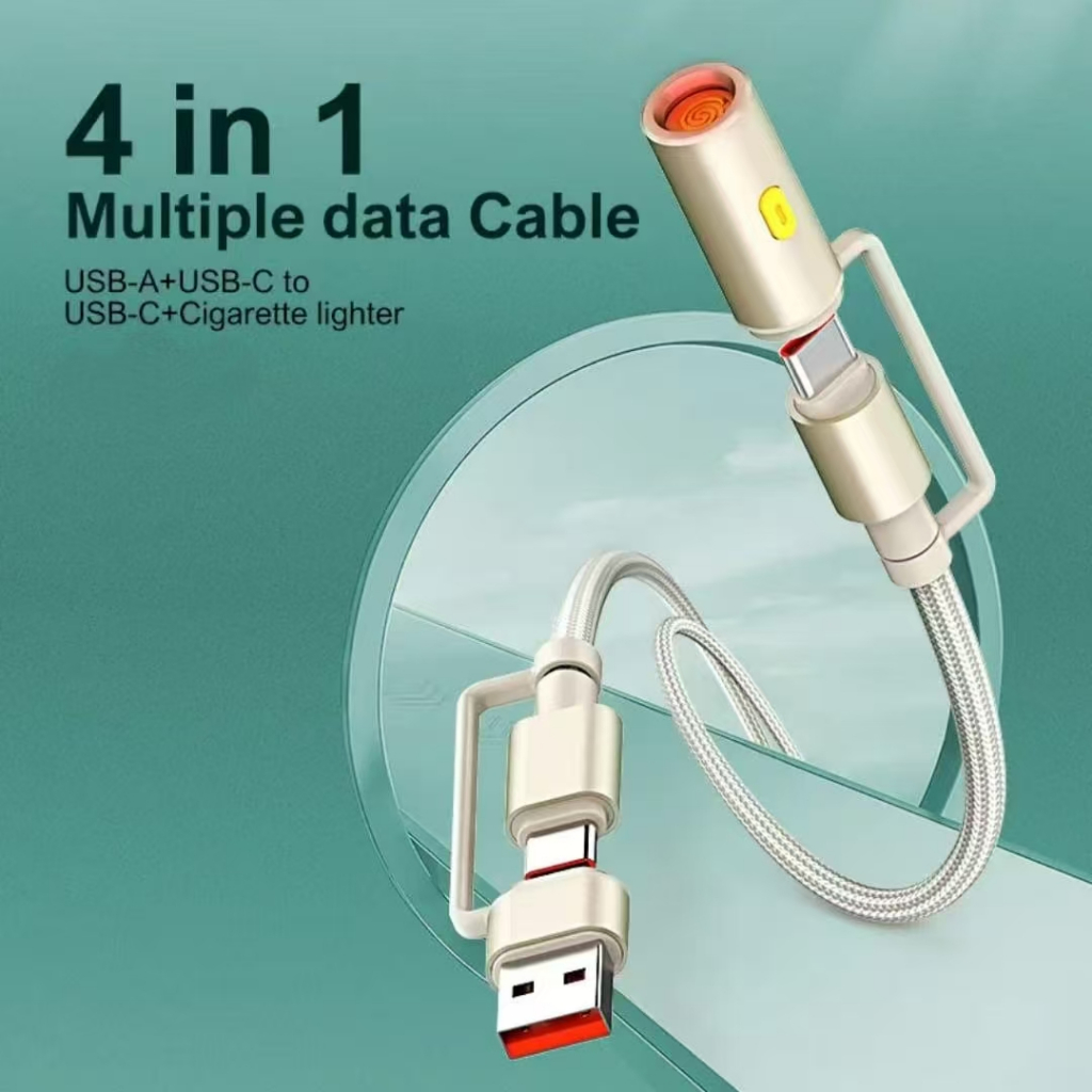 LDNIO LC18 65W 4-in-1 Super Fast Charging Data Cable With Lighter ...