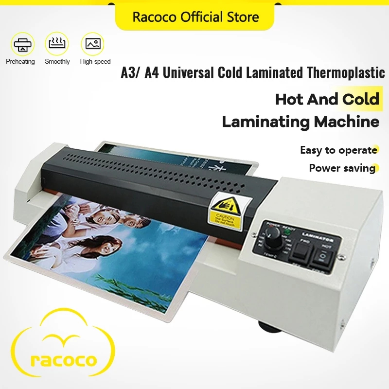 A4/A3 Size Laminator HOT/COLD/REVERSE Laminating Machine 220V Heavy ...