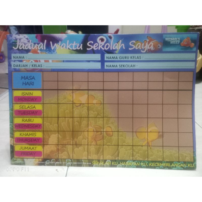 Poster Sifir dan Jadual Waktu Sekolah A3 Saiz | Shopee Malaysia