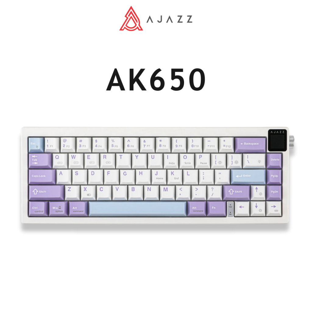 Ajazz AK650 65% Full Build Keyboard Kit Hot-Swappable South Facing RGB Gasket Mount Tri-Mode 5 ...