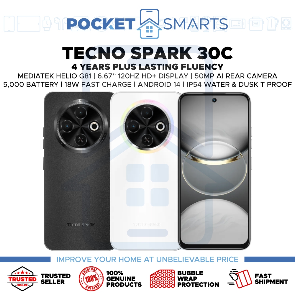 [Malaysia Set] Tecno Spark 30C (128GB / 256GB ROM | 4GB / 6GB / 8GB RAM ...