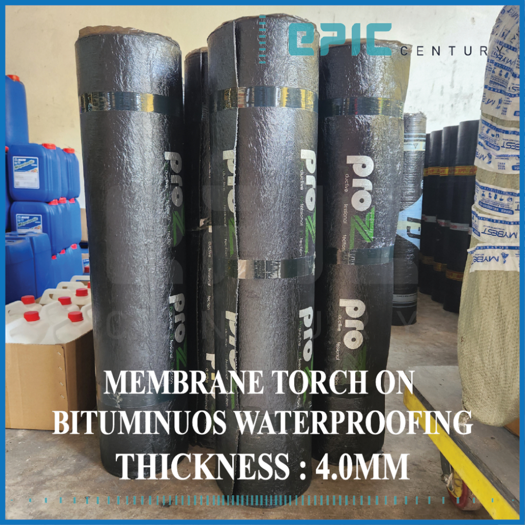 TORCH ON BITUMINUOS MEMBRANE WATERPROOFING (THICKNESS 4MM / 1MTR X ...