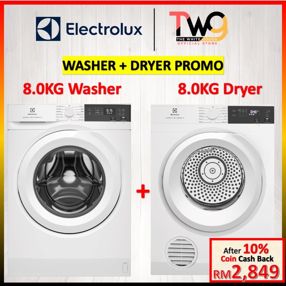 [Secure Delivery] COMBO Electrolux 8KG Front Load Washer EWF8024D3WC ...