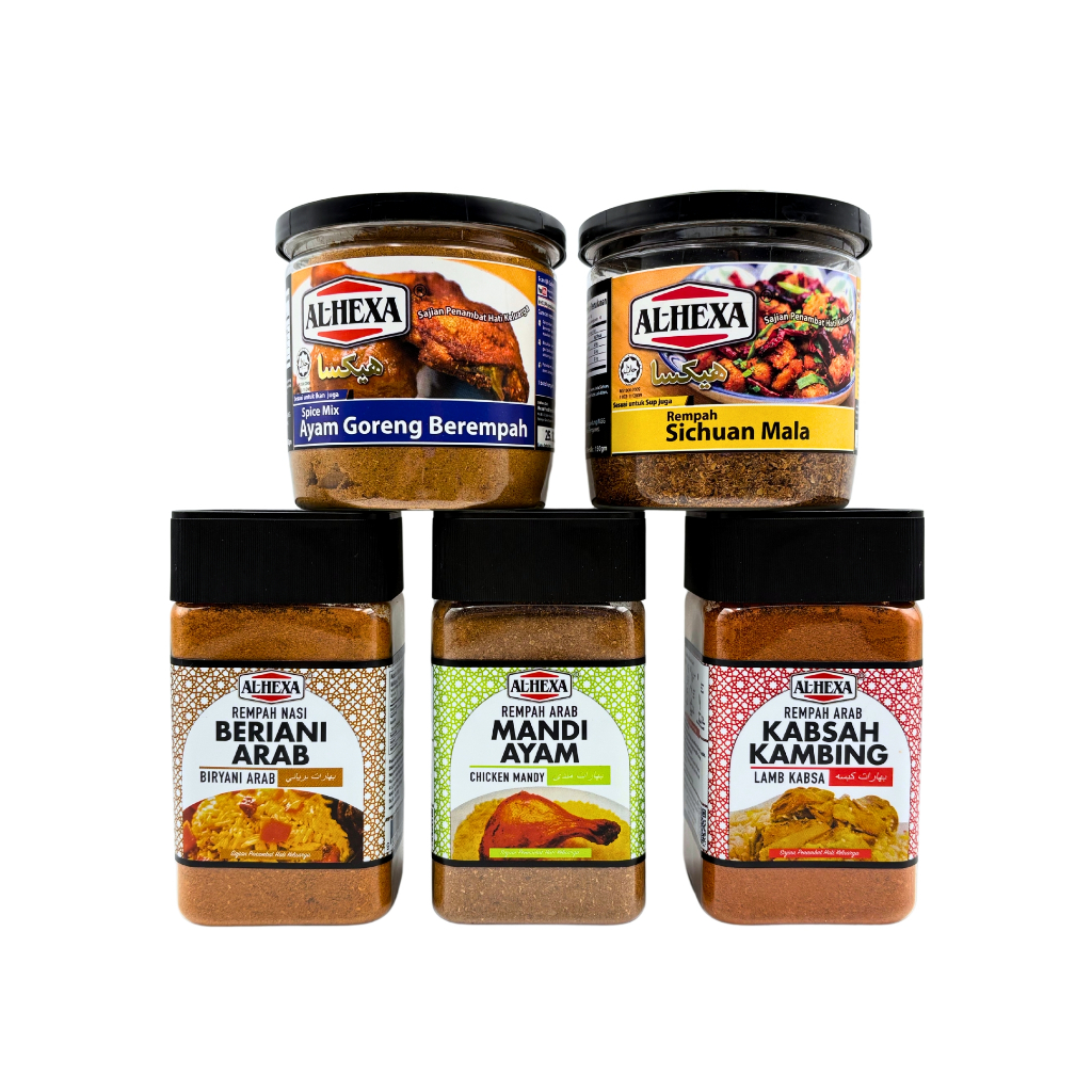 ALHEXA 5 Bottles SET Mandi Beriani Kabsah Kambing Ayam Goreng Berempah ...