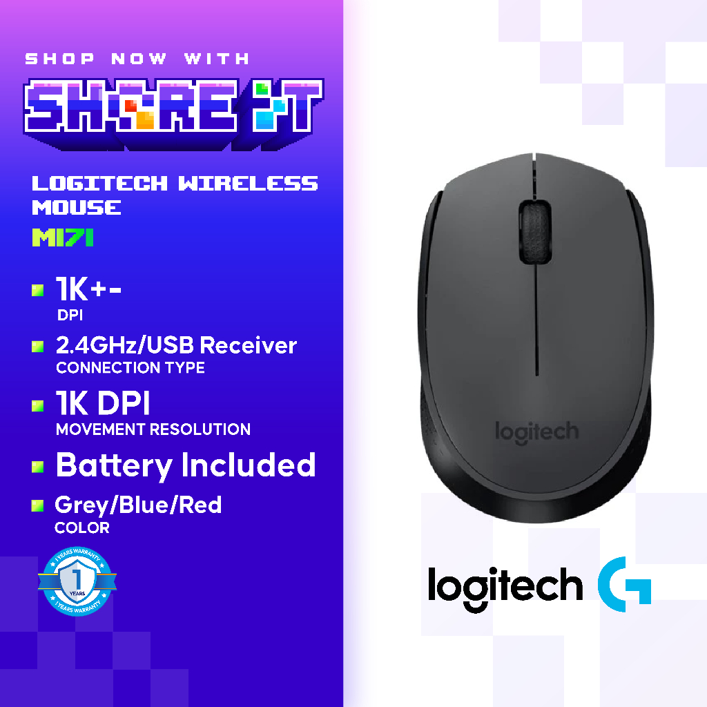 Logitech M170 Wireless Mouse in Dark Grey with 12-month Battery Life ...