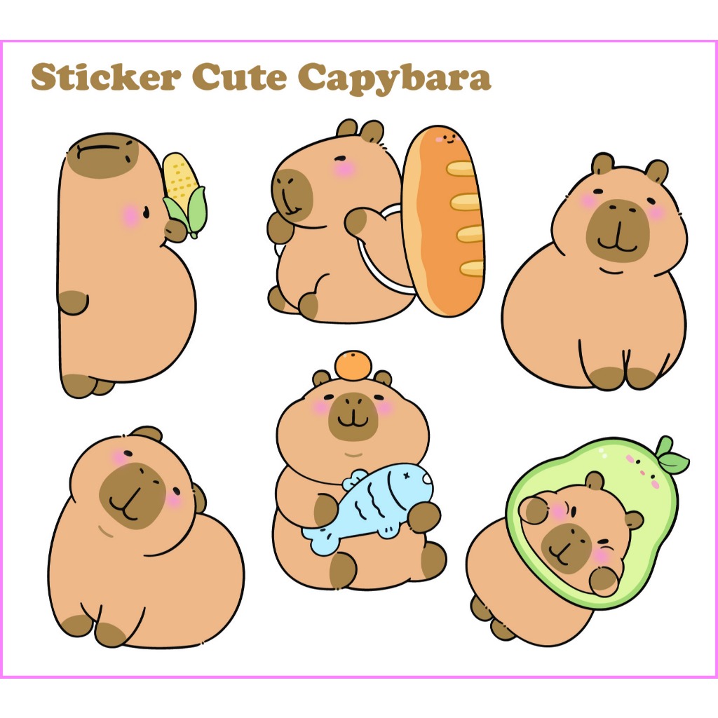 Sticker Capybara cute capybara stiker | Shopee Malaysia