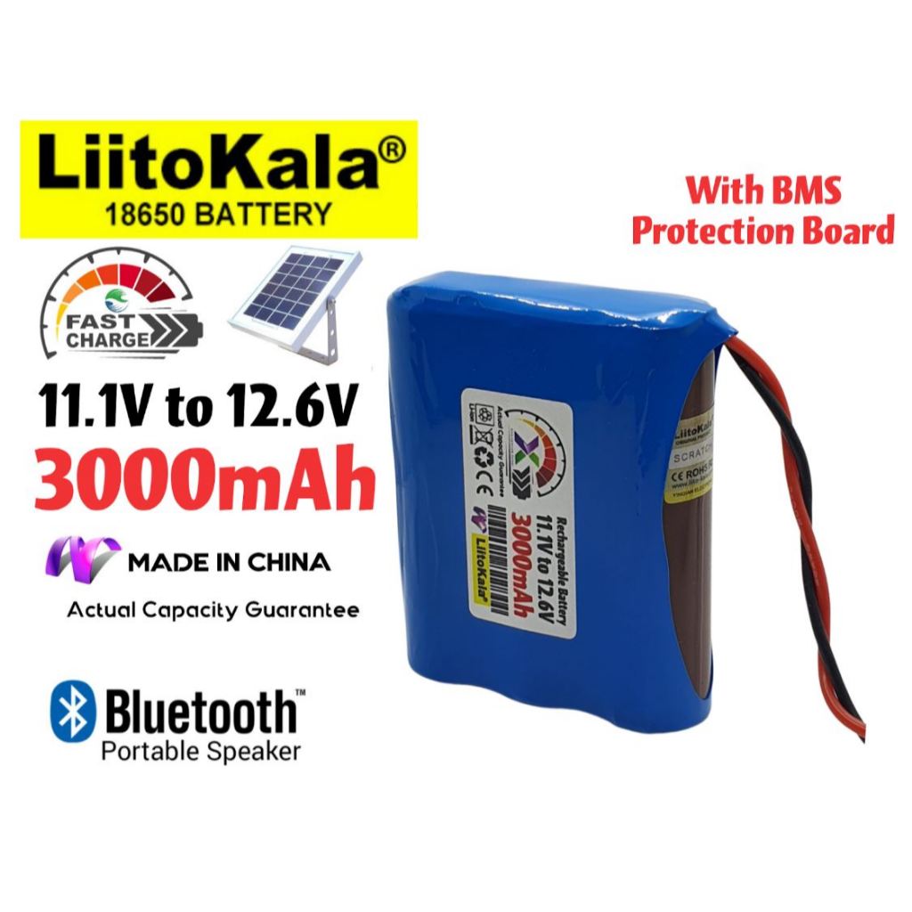 Liitokala BHG21865 18650 11.1v 12.6v 3000mAh 3.0Ah 3S1P Battery Pack ...