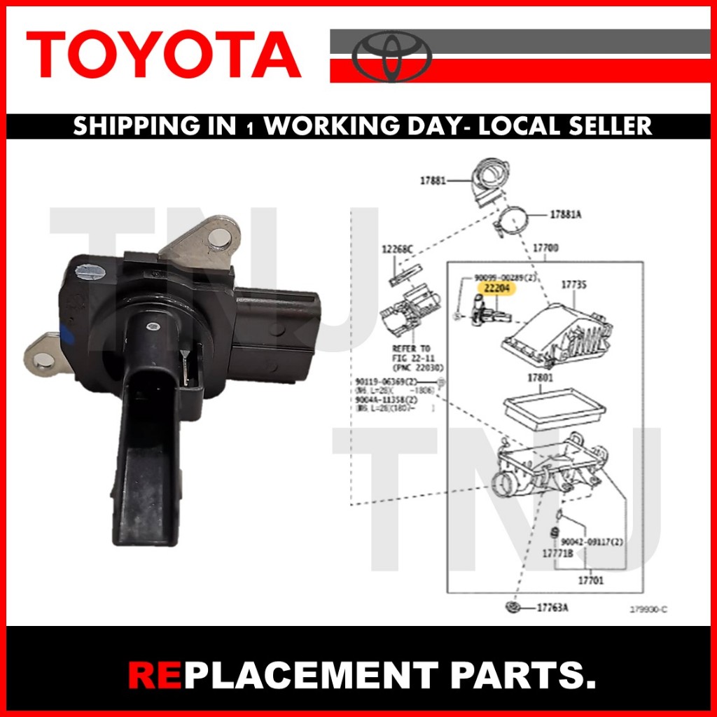 AIR FLOW SENSOR (5PIN) TOYOTA AVANZA F652 , AVANZA F653 / RUSH F850 ...