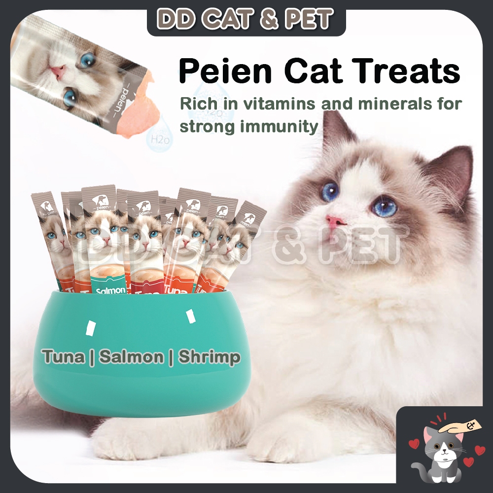 Peien Cat Treats Creamy Lickable Snack Tuna Salmon Shrimp Chicken ...