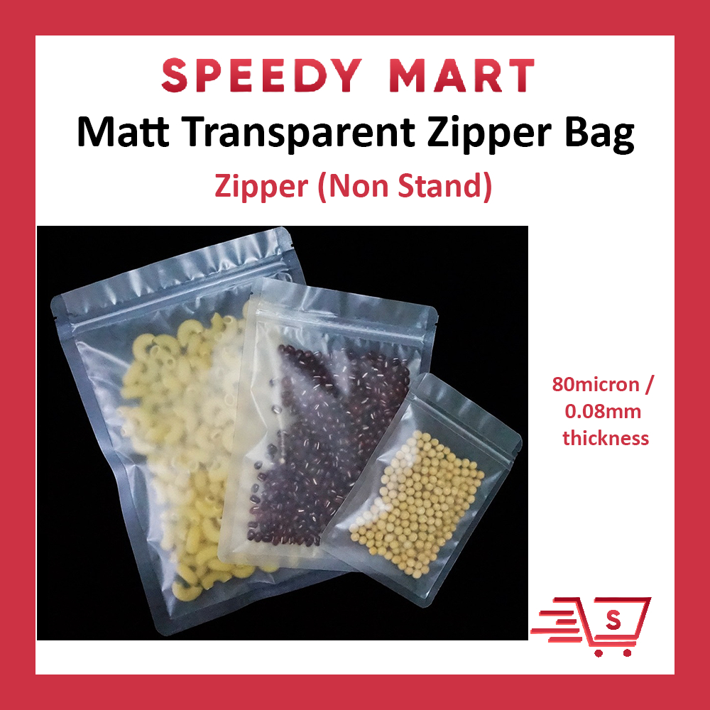 Beg Plastik (50pcs+-) Matt Transparent Zipper Bag / Matt Transparent ...