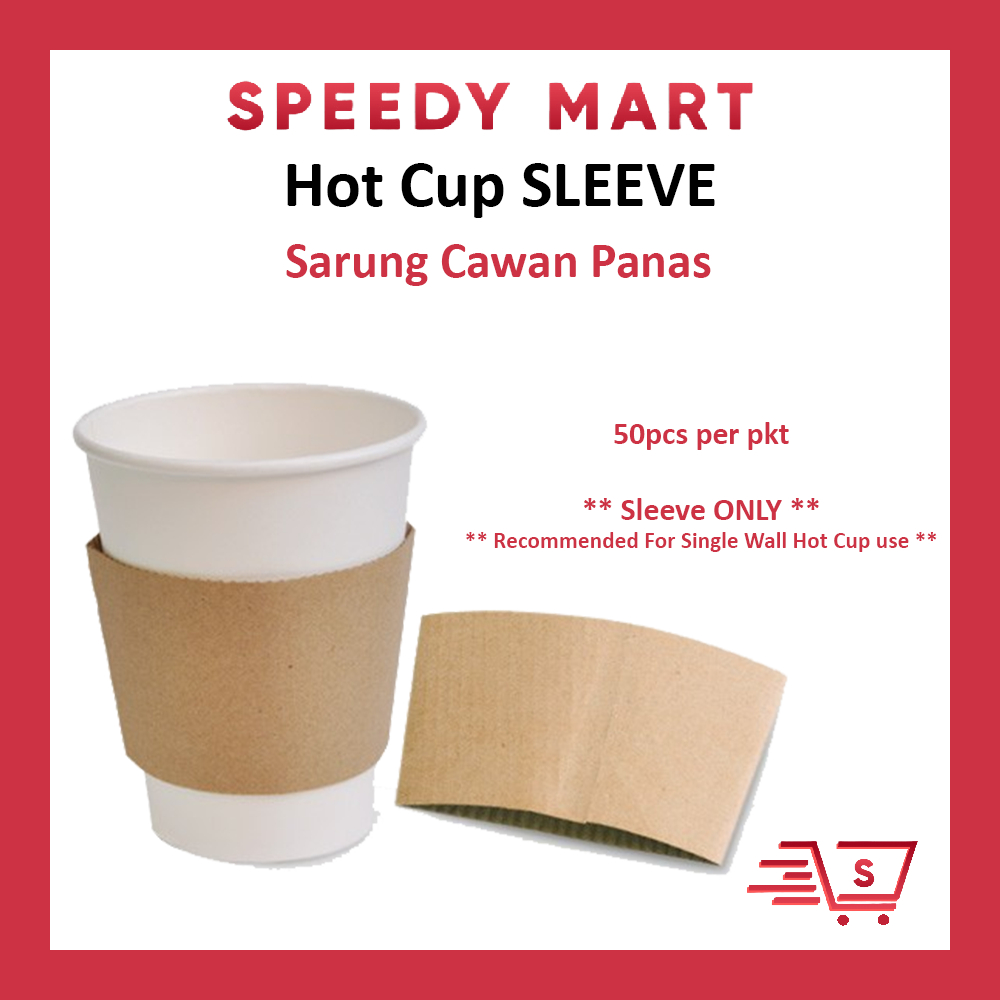 [50pcs] Hot Cup Sleeve 8oz 12oz / Brown Kraft Paper Cup Sleeve | Shopee ...