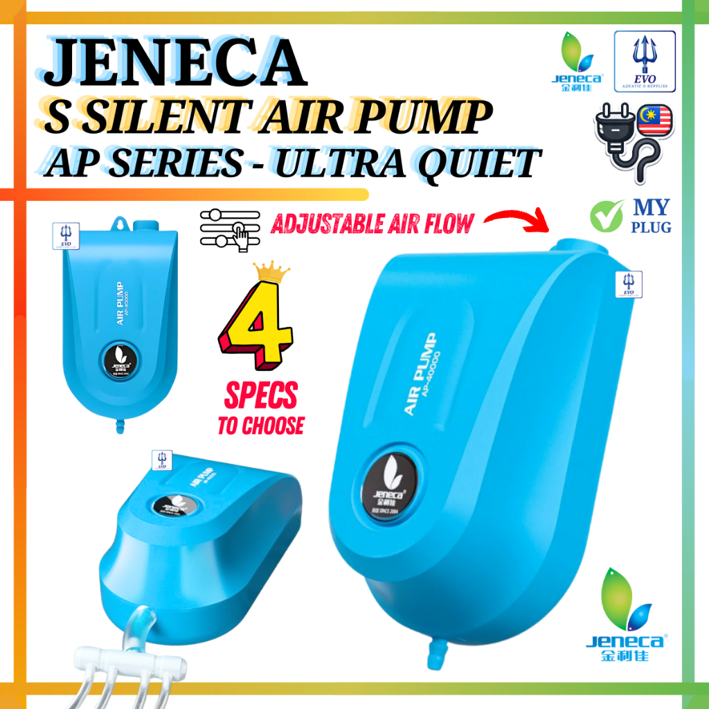 🌱 JENECA Aquarium Super Silent Air Pump #1 Quietest Oxygen Adjustable ...