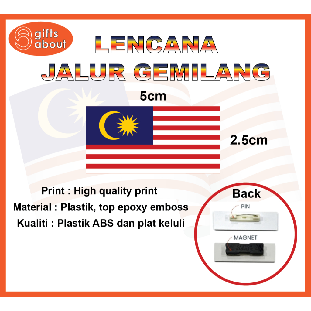 BEST NO. 1 LENCANA JALUR GEMILANG NAMETAG TOP EPOXY QUALITY MALAYSIA ...