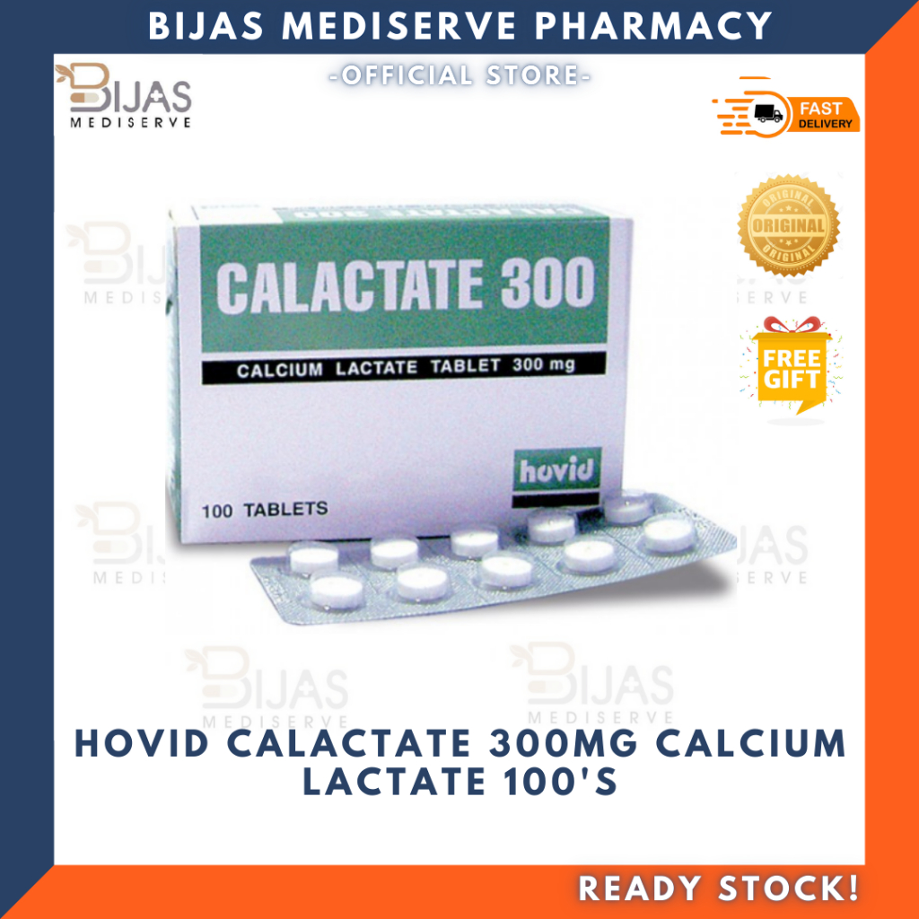 HOVID CALACTATE 300MG CALCIUM LACTATE 100 TABLETS (EXP:07/2025 ...