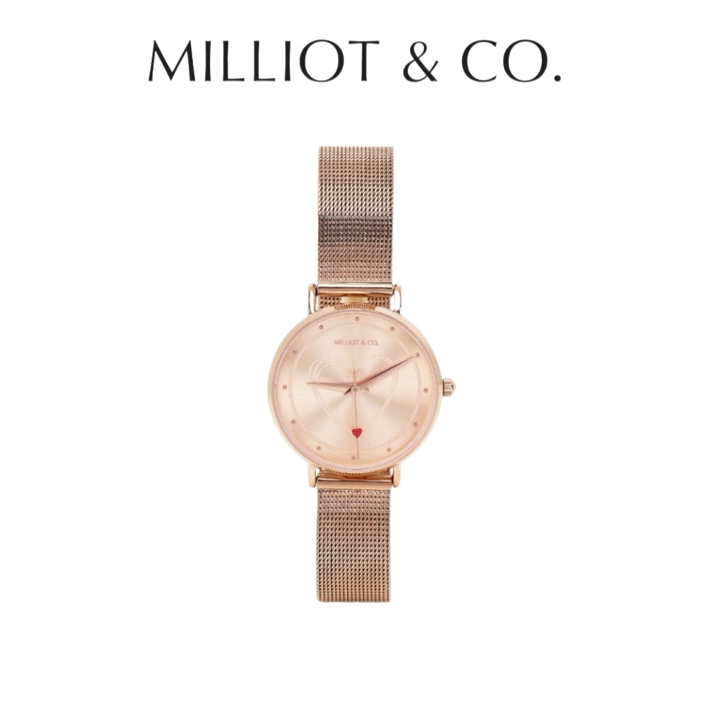 Milliot & Co Be My Love Rose Gold Mesh Analogue Watch | Shopee Malaysia