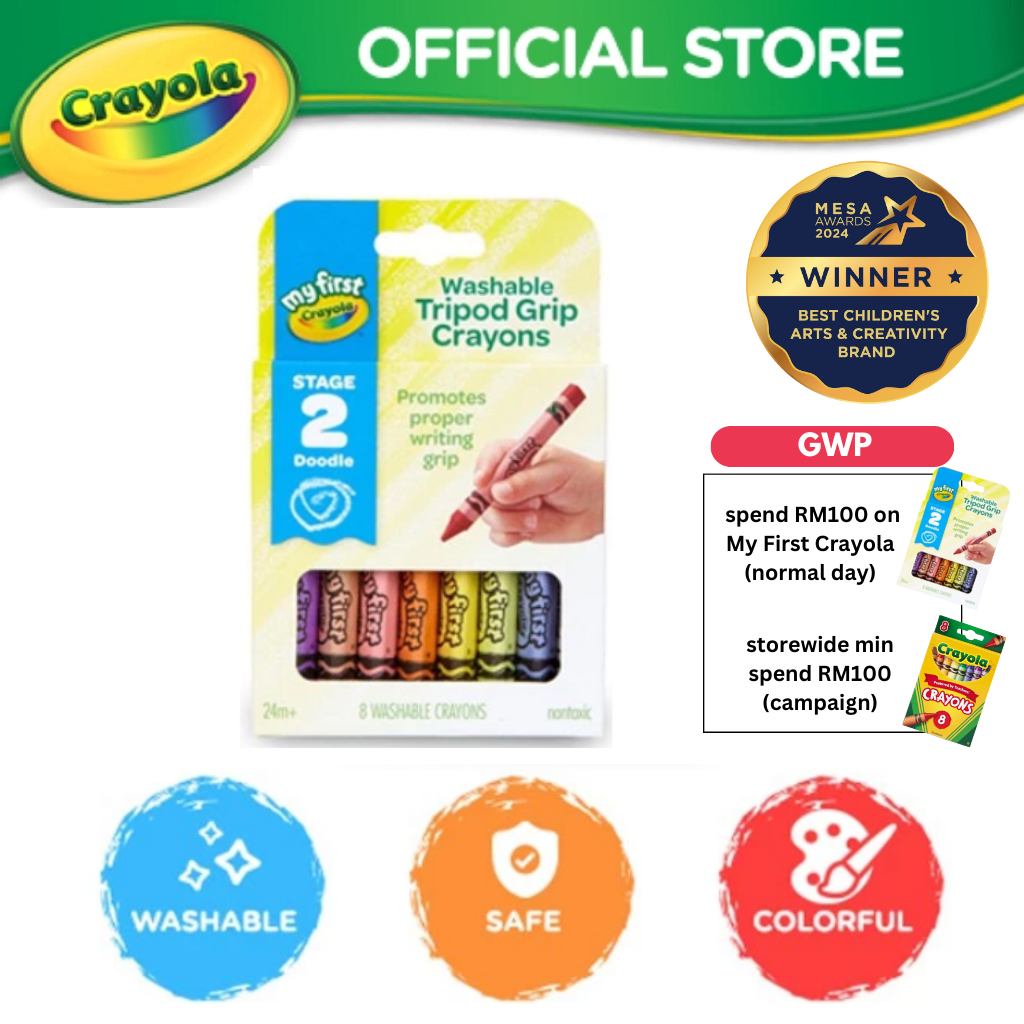 Crayola My First Crayola 8 Colors Triangular Ultra Clean Washable ...