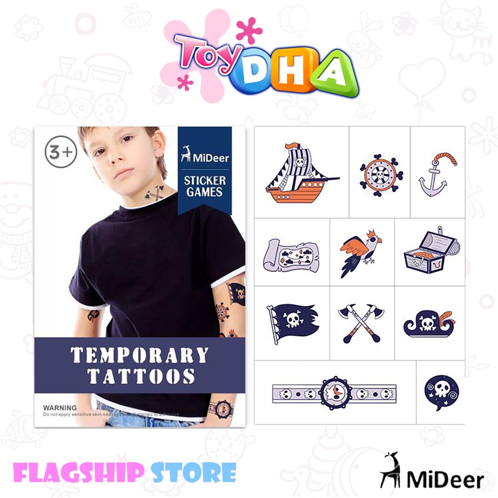 Year End Sales | MiDeer Waterproof Temporary Pirate Tattoo Stickers ...