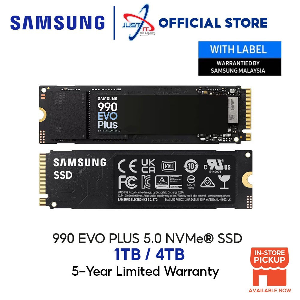 Samsung 990 Evo Plus PCIE 4.0X/5.0X2 NVME M.2 SSD - 1TB / 4TB | Shopee Malaysia