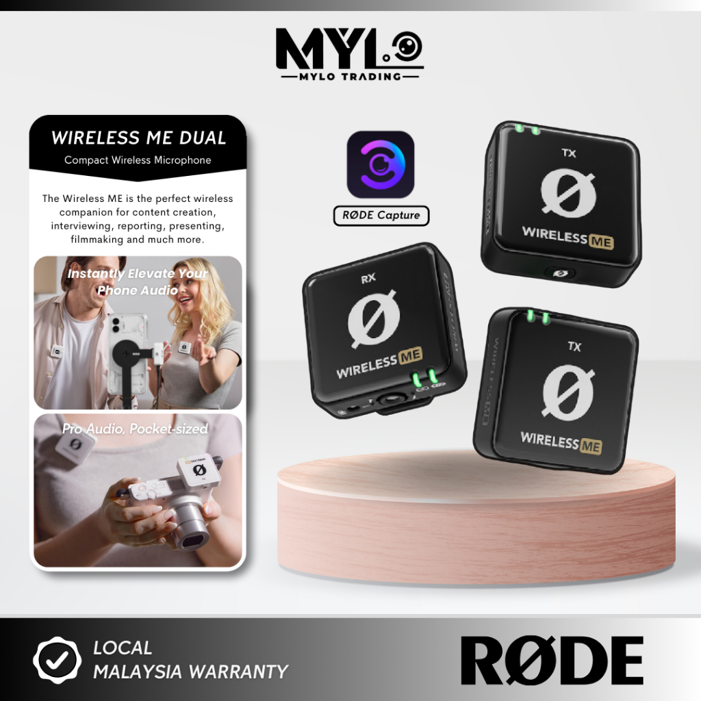 RODE Wireless ME & Wireless GO II Dual Compact Digital Wireless Microphone 2.4GHz - Pro Audio ...