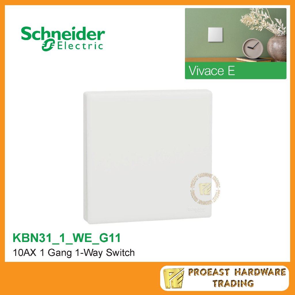 Schneider Vivace E [KBN31_1_WE_G11 ] 10AX 1 Gang 1-Way Switch (white) | Shopee Malaysia