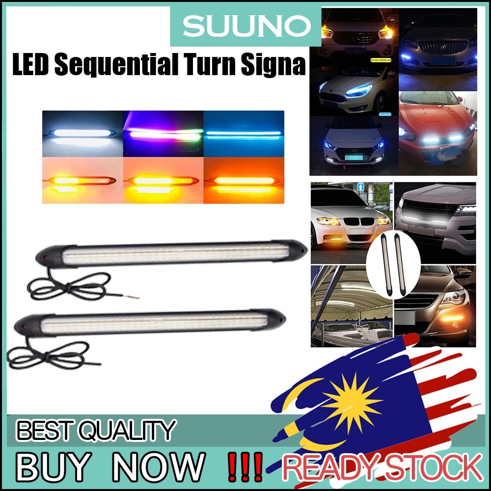 Running Light Auto Headlight Strip Flow Yellow Sequential Turn Signal ...