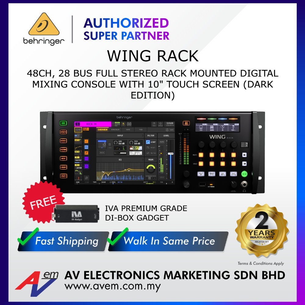 Behringer WING Rack 48-Stereo Channel Digital Rack Mixer c/w 10 ...