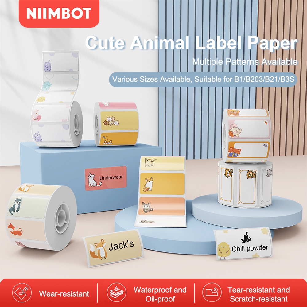 NIIMBOT B21 B1 B3S Color label printing paper Food self-adhesive label ...