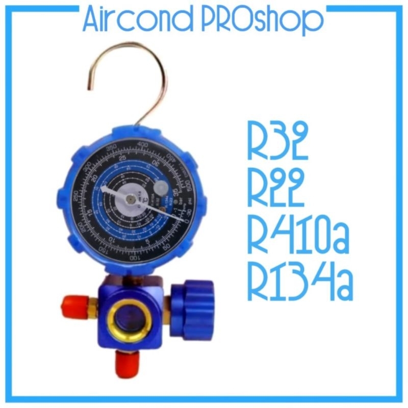 ACProS Aircond Manifold Gauge GAS METER R32 R410a R22 R134a Low Pressure Single Gauge Aircond ...