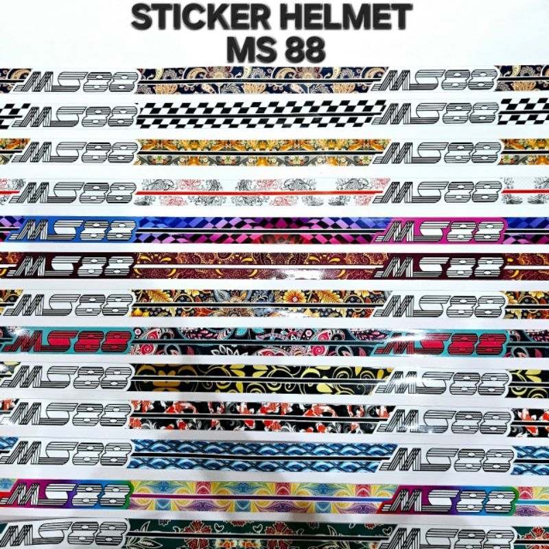MS 88 STICKER HELMET PELEKAT ( STICKER HELMET CUSTOM MS 88 ) WATERPROOF ...