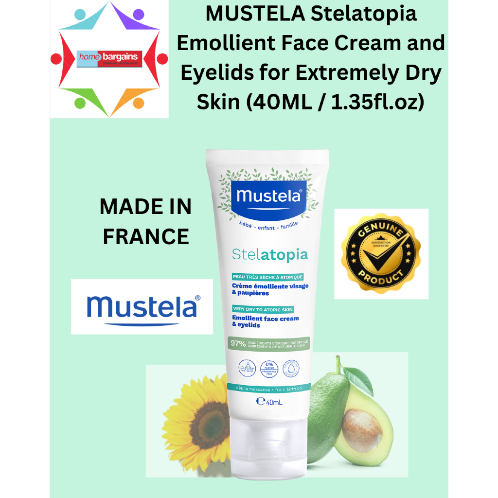 MUSTELA Stelatopia Emollient Face Cream and Eyelids for Extremely Dry ...