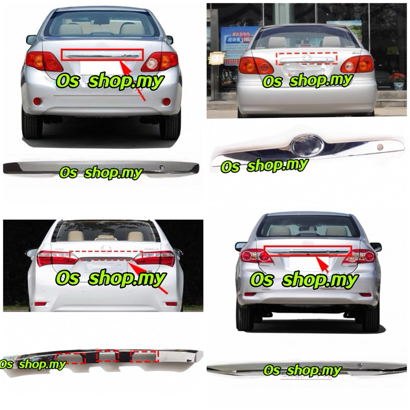 TOYOTA COROLLA ALTIS 2003 - 2018 REAR BONNET BOOT GARNISH CHROME Rear ...